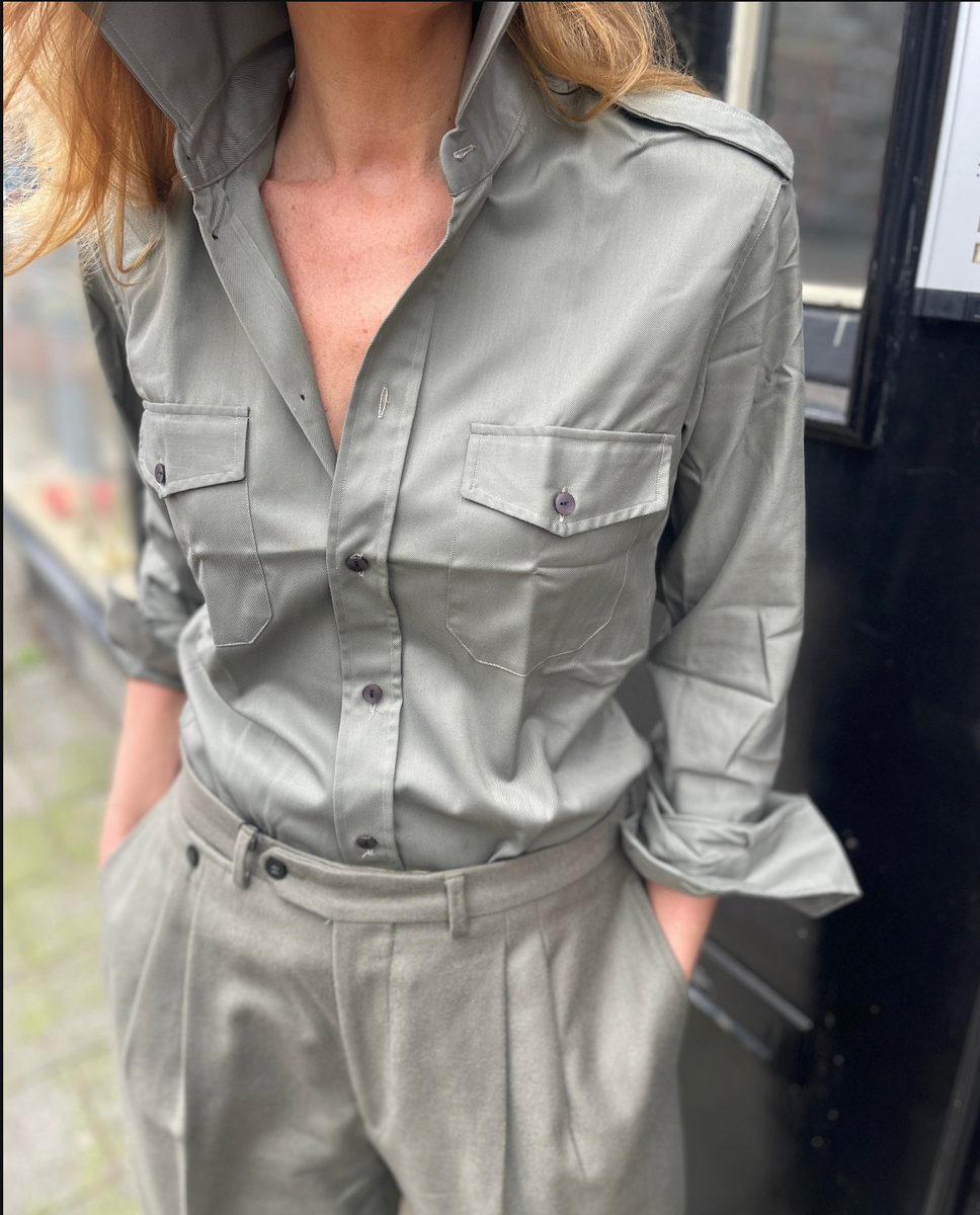 French green utility shirt. – kath-a-porter